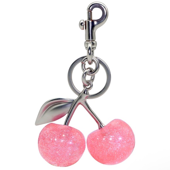 Accessories | Pink Glitter Cherries Bag Charm Keychain New | Poshmark
